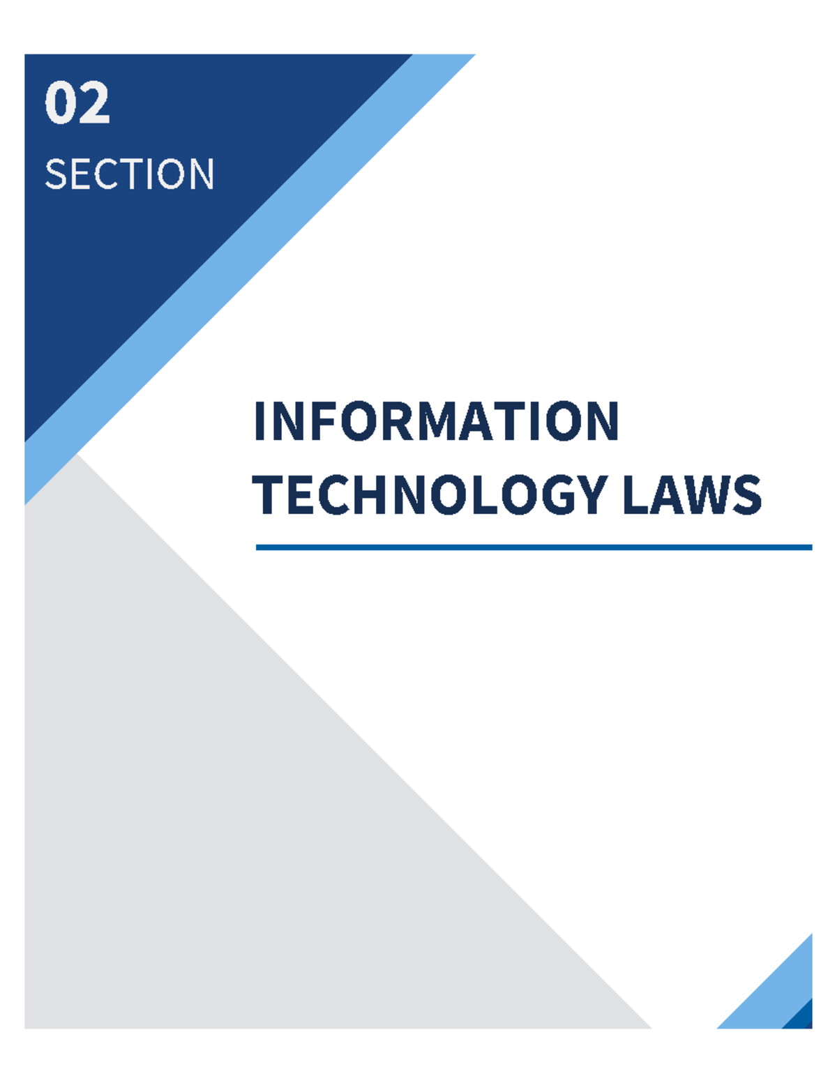 Handbook-Laws - Notes - INFORMATION TECHNOLOGY LAWS ТФ SECTION 2. Laws ...