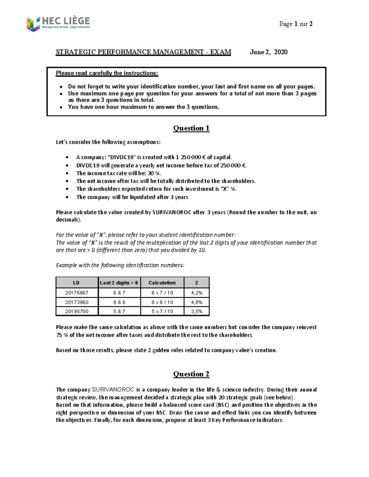 SPM exam - Exam previous year - Page 1 sur 2 STRATEGIC PERFORMANCE ...