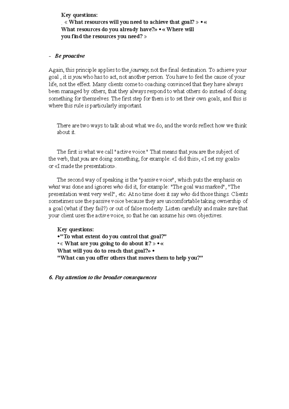 Note 10 - sales - Key questions: « What resources will you need to ...