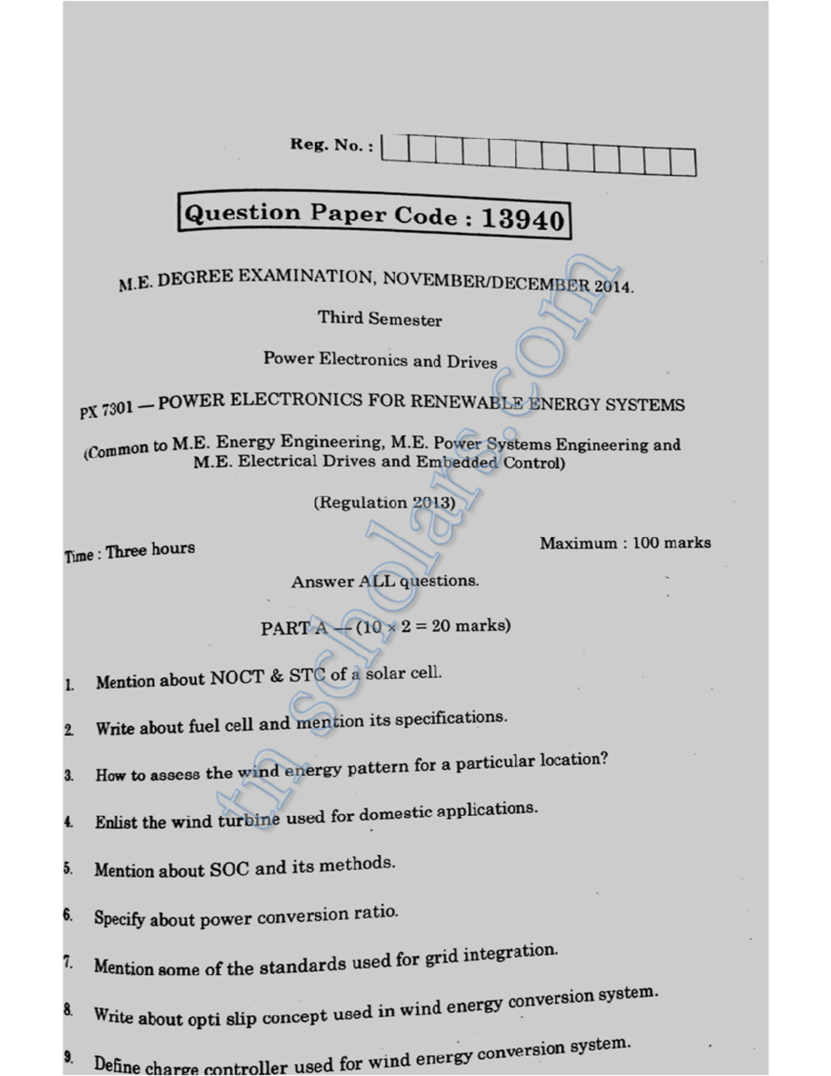 ME PED 3 PX7301 DEC 2014 - Question paper - Reg. No. : Question Paper ...
