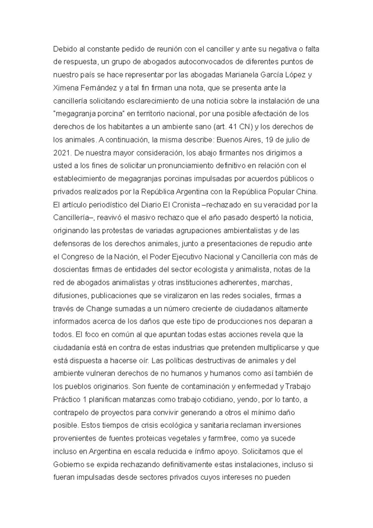 Trabajo Practico N 1 Derecho Ambiental Mendez Baccola Fiama Macarena ...
