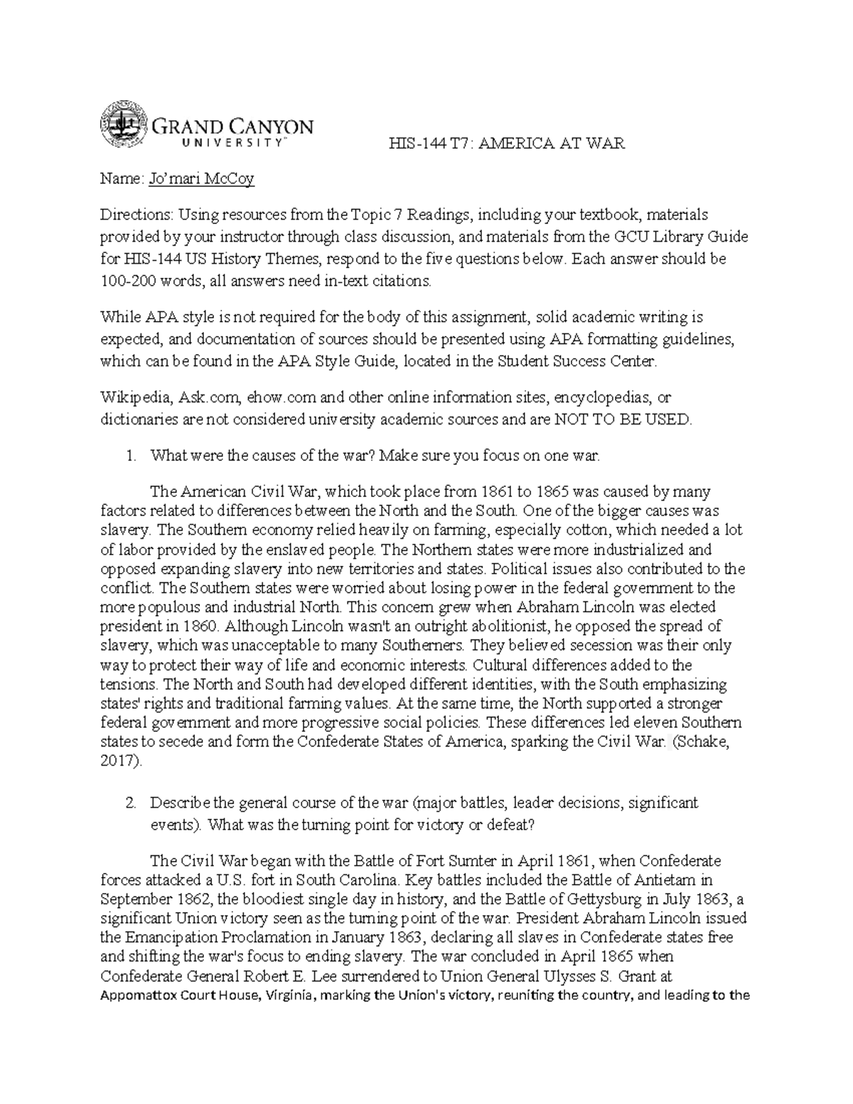 HIS-144-RS-America at War Worksheet - HIS-144 T7: AMERICA AT WAR Name ...