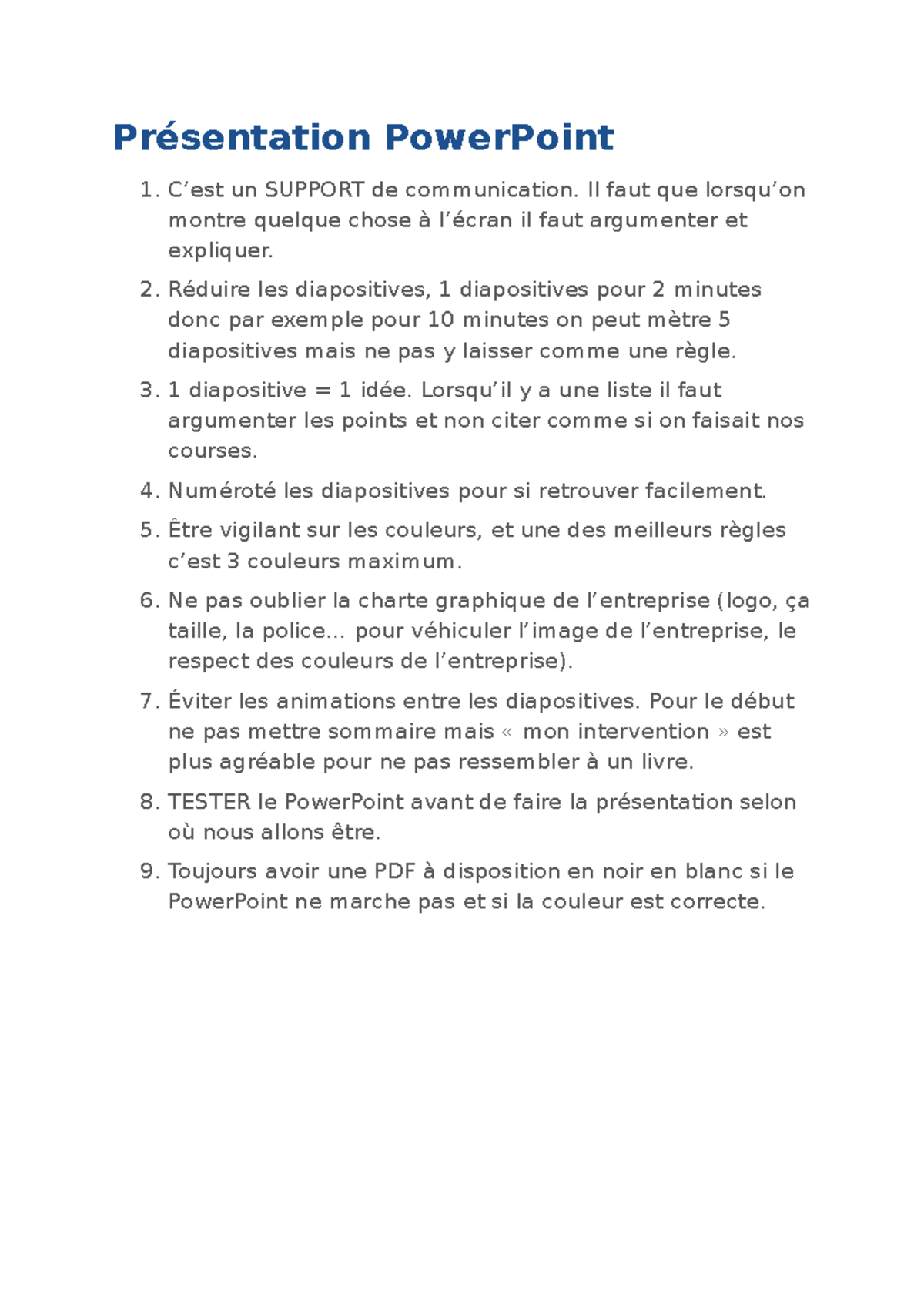 Comment utiliser Powerpoint - Présentation PowerPoint C’est un SUPPORT ...