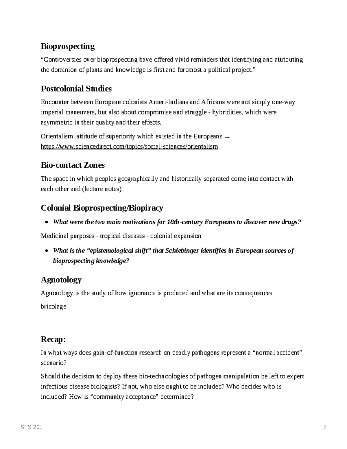 Sts Lecture Notes Part 3 Sts 201 7 Bioprospecting “controversies Over Bioprospecting Have