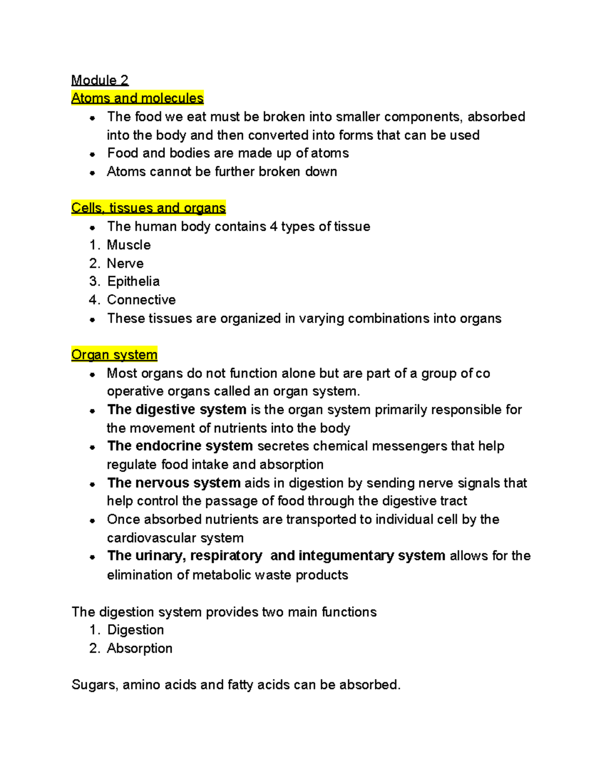 Atoms and molecules Module 2 - Module 2 Atoms and molecules The food we ...