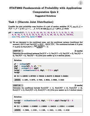 STAT2062 2021 Quiz 1 Version 0 - 0 STAT2062 Fundamentals of Probability with Applications - Studocu