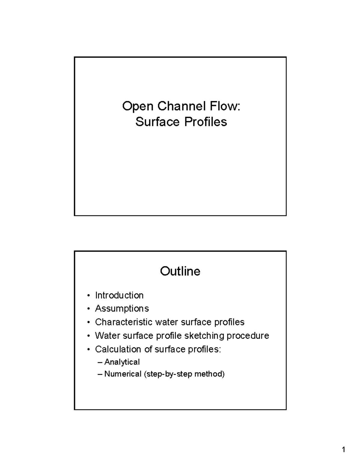 Open Channel-Surface Profiles - Open Channel Flow: Surface Profiles ...