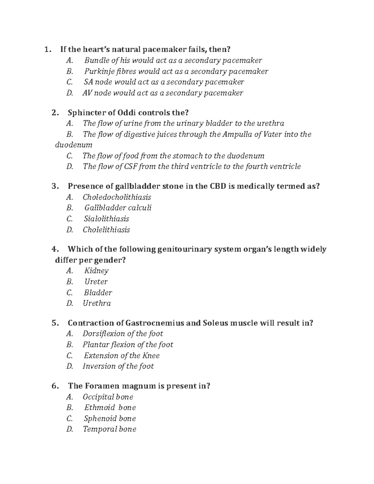 Anatomy questions - Navcdgkkbcd - If the heart’s natural pacemaker ...