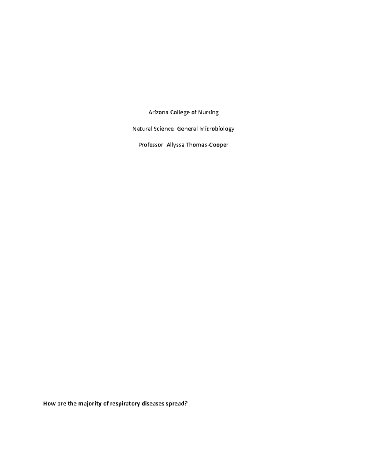 Module 8 practical application - Arizona College of Nursing Natural Science General Microbiology ...