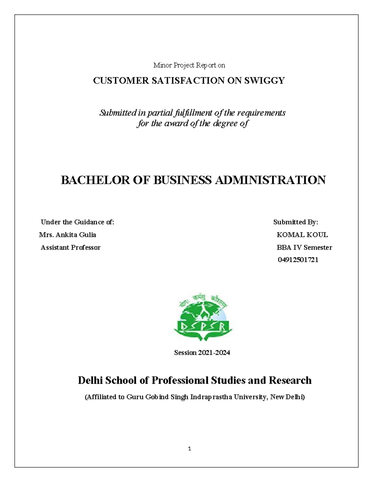 BRM FILE 33 (1) (2)-2 - Brm practical file - Minor Project Report on ...
