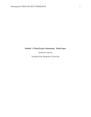 HIM 220 7-2 Final Project - Running head: 7-2 FINAL PROJECT SUBMISSION 1 . 7-2 Final Project ...