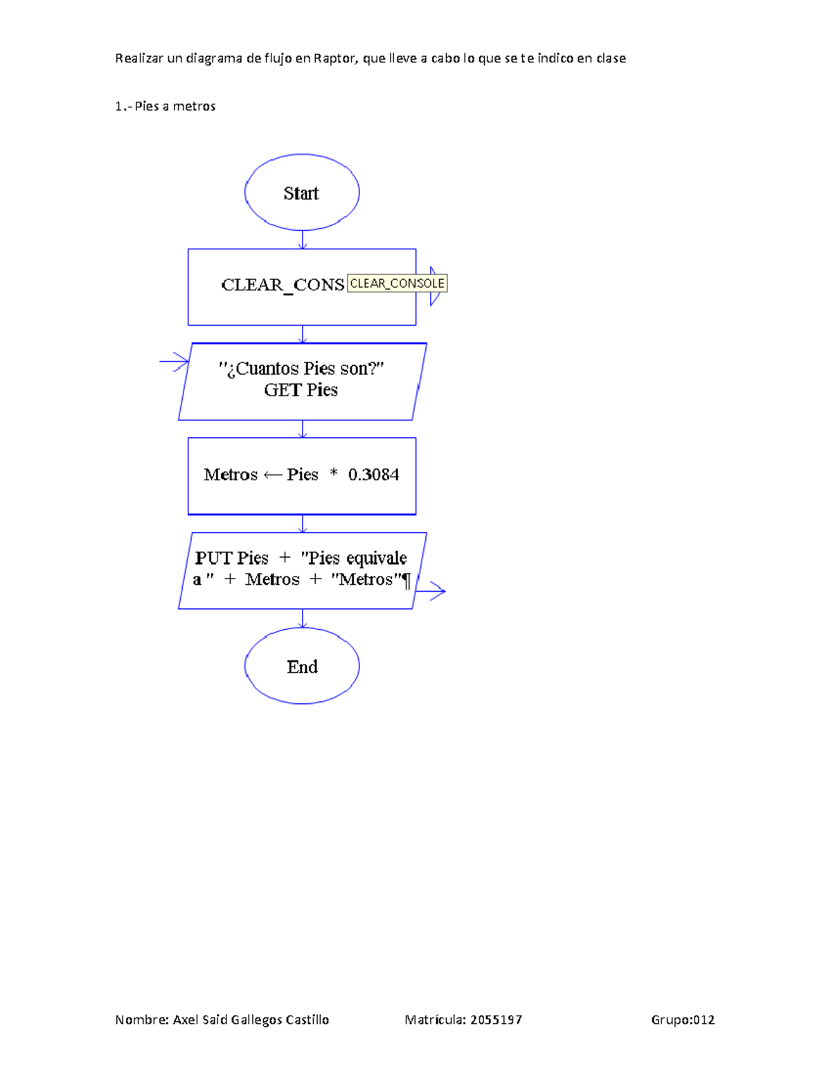 Diagramas de Raptor - Programación Estructurada - 1.- Pies a metros 2 ...