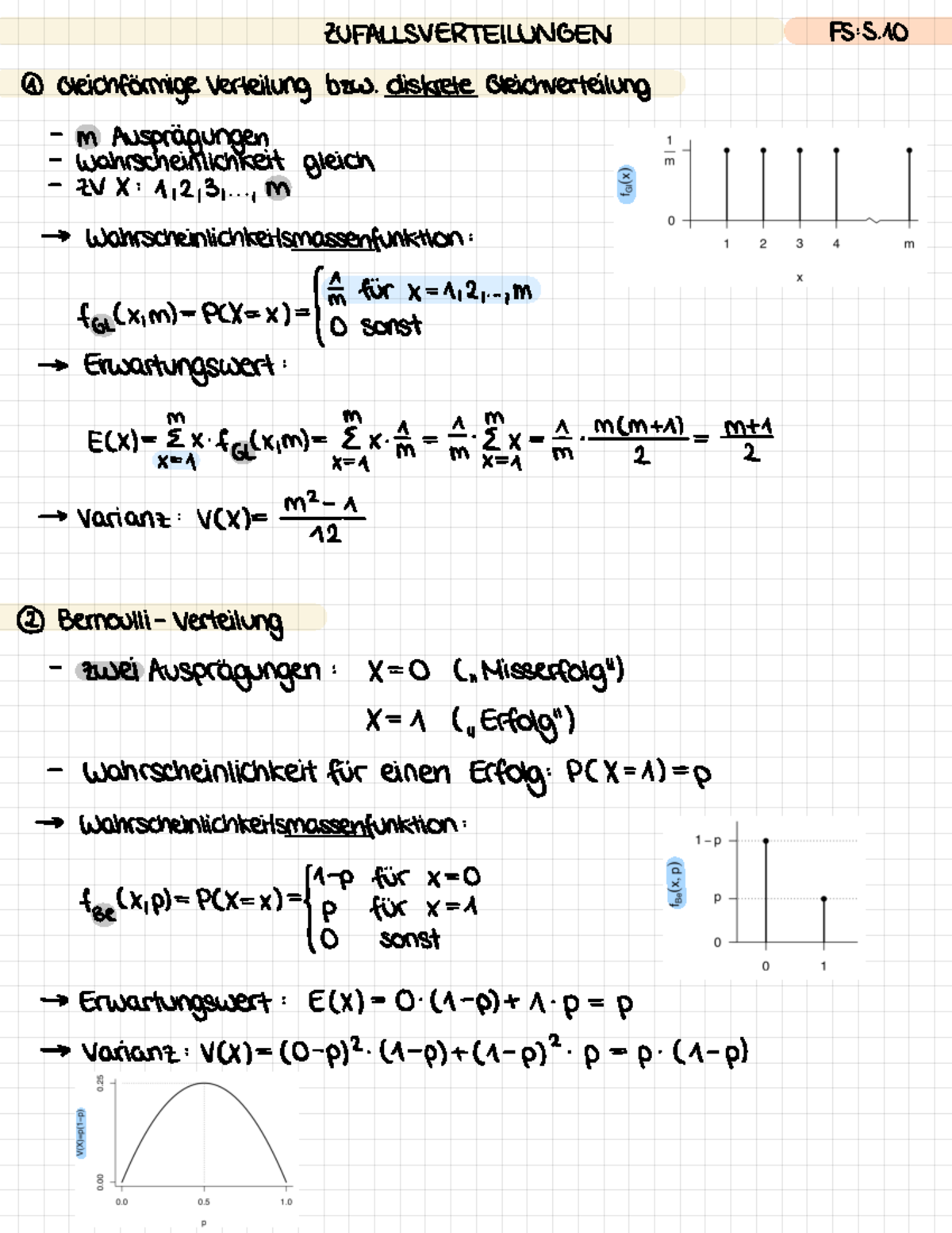 BS02 Verteilungen im Überblick - ZUFALLSVERTEILUNGEN FS : S . 10 ① ...
