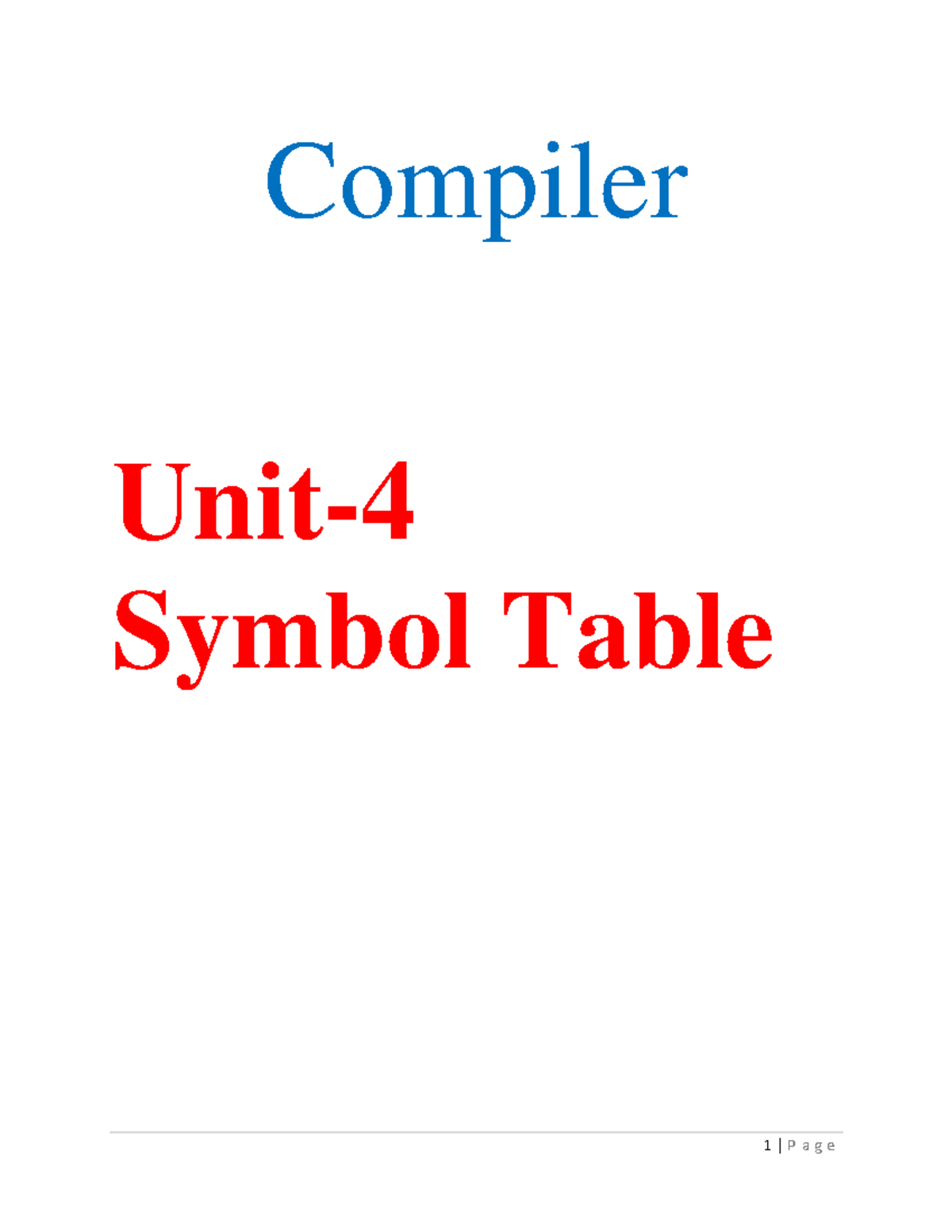 7- UNIT-4 Symbol Table - Compiler Unit- 4 Symbol Table Define symbol ...