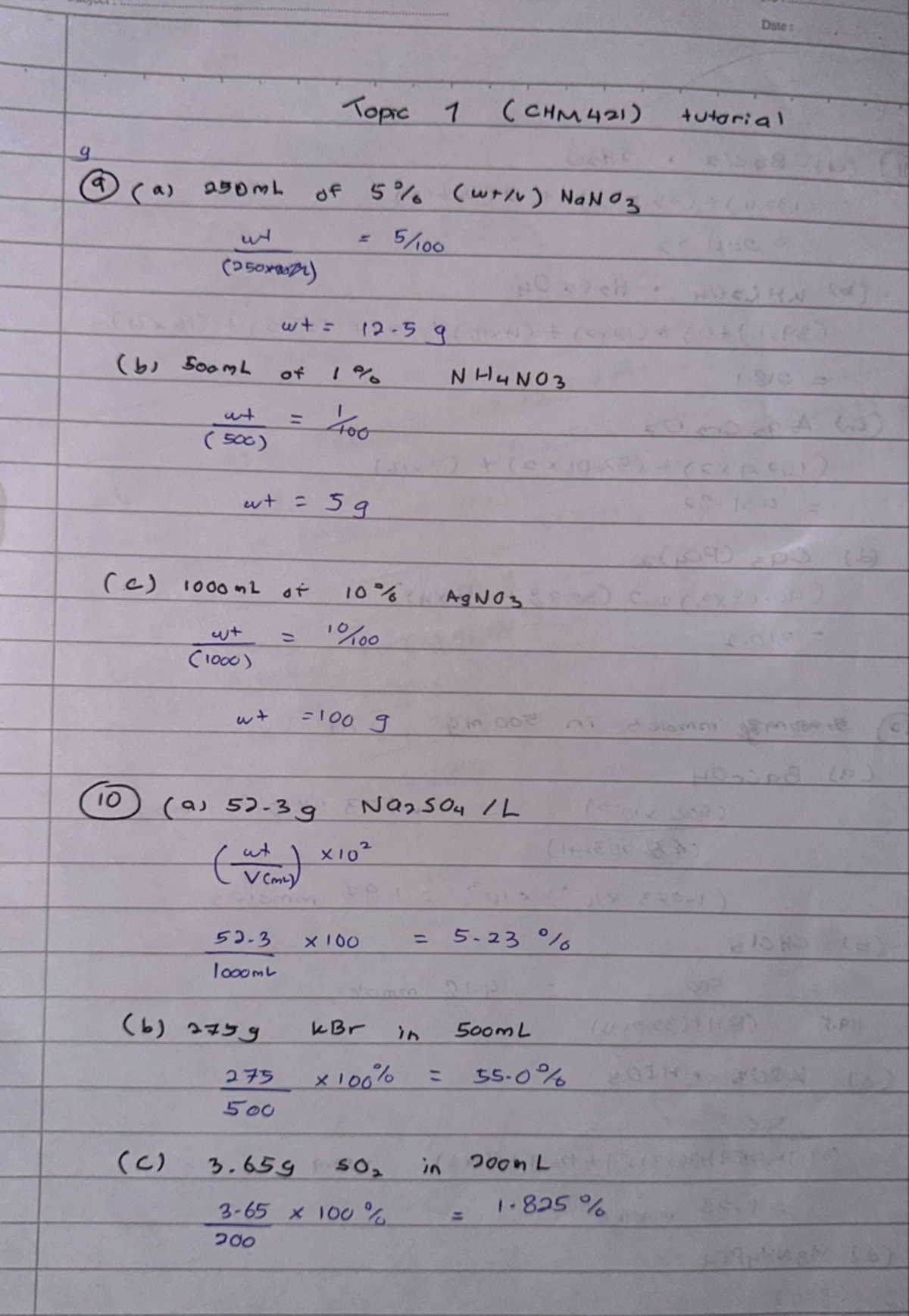 Tuto C1 - tutorial chapter 1 - Analytical Chemistry - Studocu