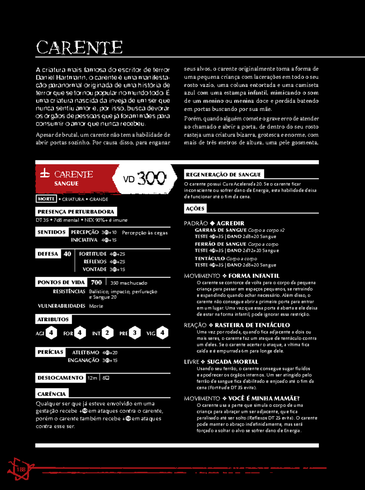 Carente ficha - pica de jegue - 188 A criatura mais famosa do escritor de terror Daniel Hartmann ...