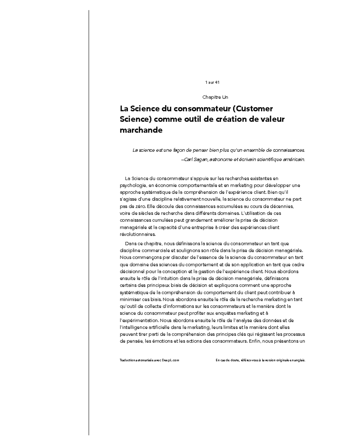 Chapitre 1- Customer Science as a Tool for Creating Market Value ...