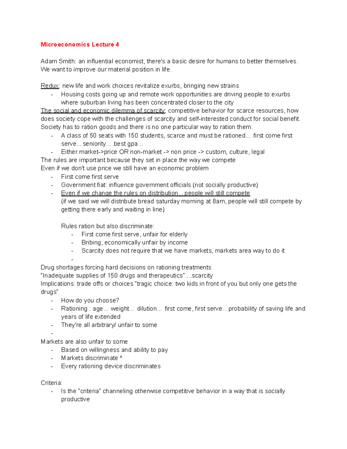 Microeconomics Lecture 4,5,6 - Microeconomics Lecture 4 Adam Smith: an ...