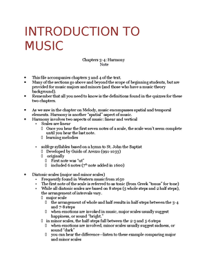 Ch1 Melody - Summary Enjoyment of Musics - Introduction to Music Unit 1 ...