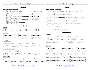 Trig Cheat Sheet Reduced - - Studocu