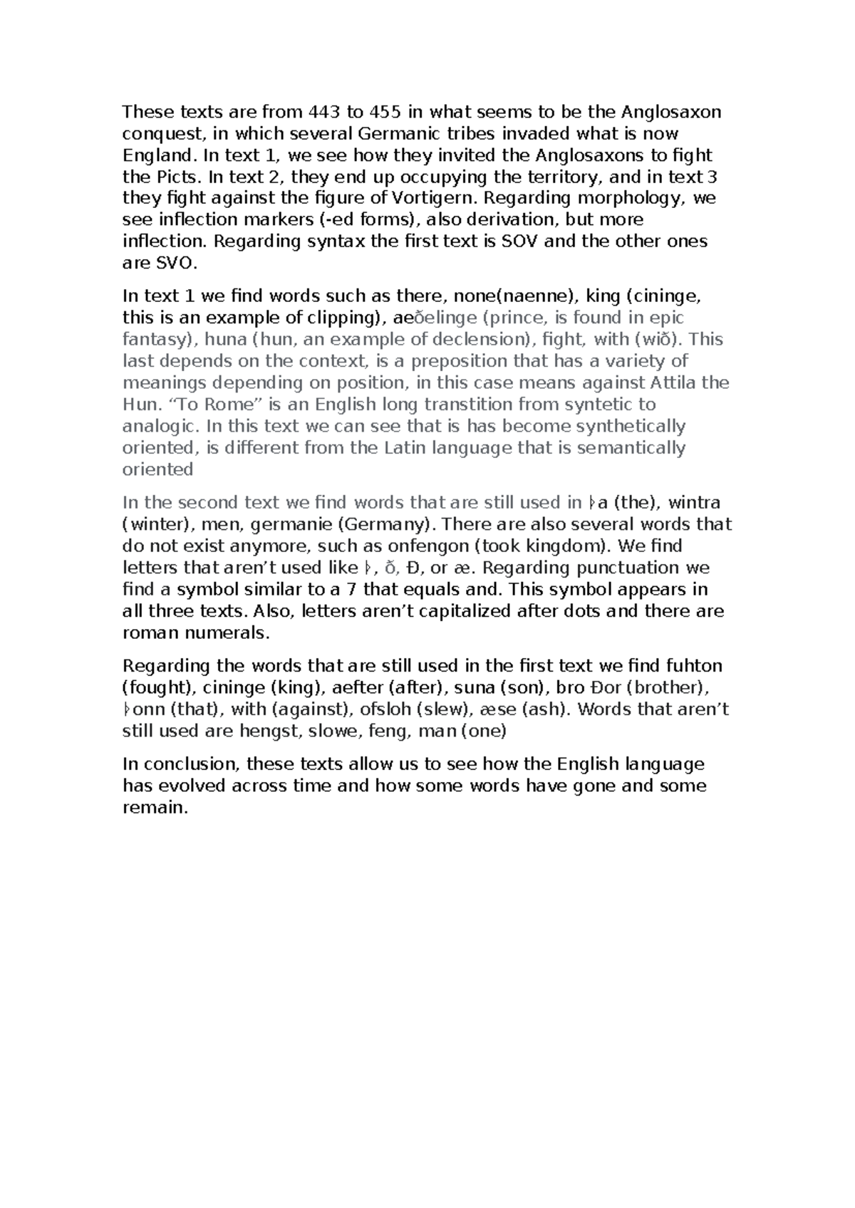 Exercise 1 - Práctica 1 - These texts are from 443 to 455 in what seems to be the Anglosaxon ...