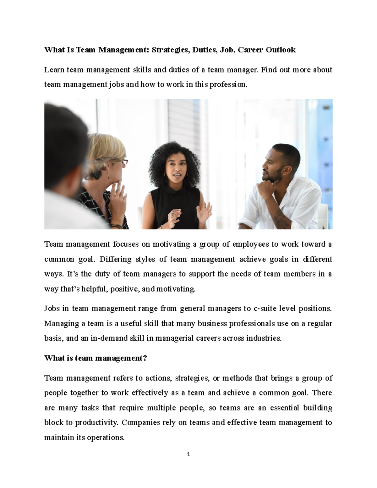 TEAM Management - to prepare students as future leaders - What Is Team ...