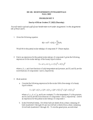 Problem set 2 solutions - BE 100. BIOENGINEERING FUNDAMENTALS WINTER ...