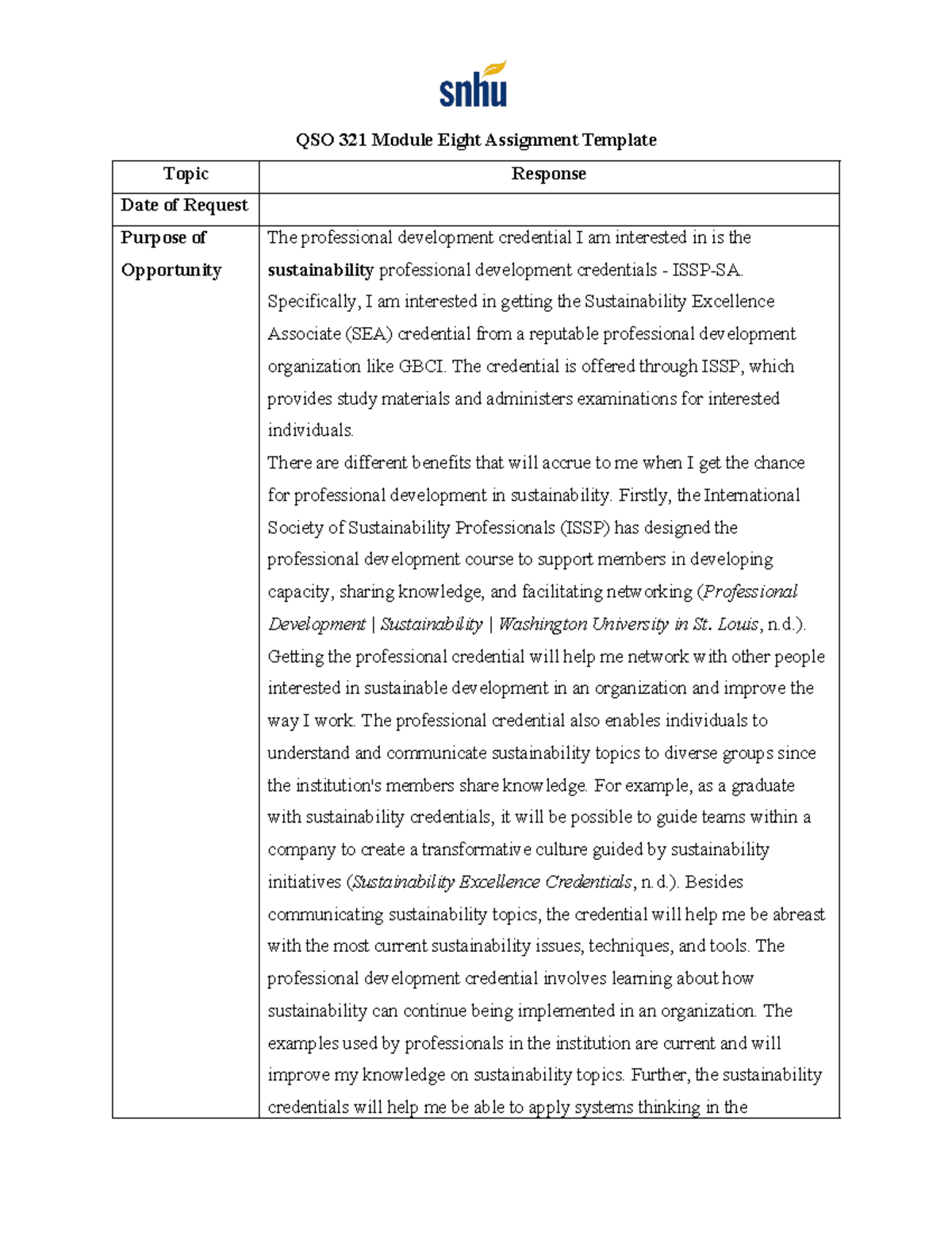 Model 8 Assignment - Module 8 - QSO 321 Module Eight Assignment ...