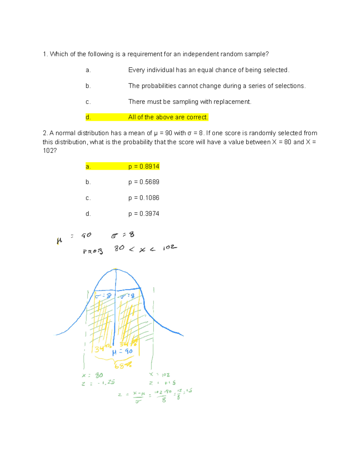 Behavioral Statistics Worksheet 3-15-21 - Which of the following is a ...