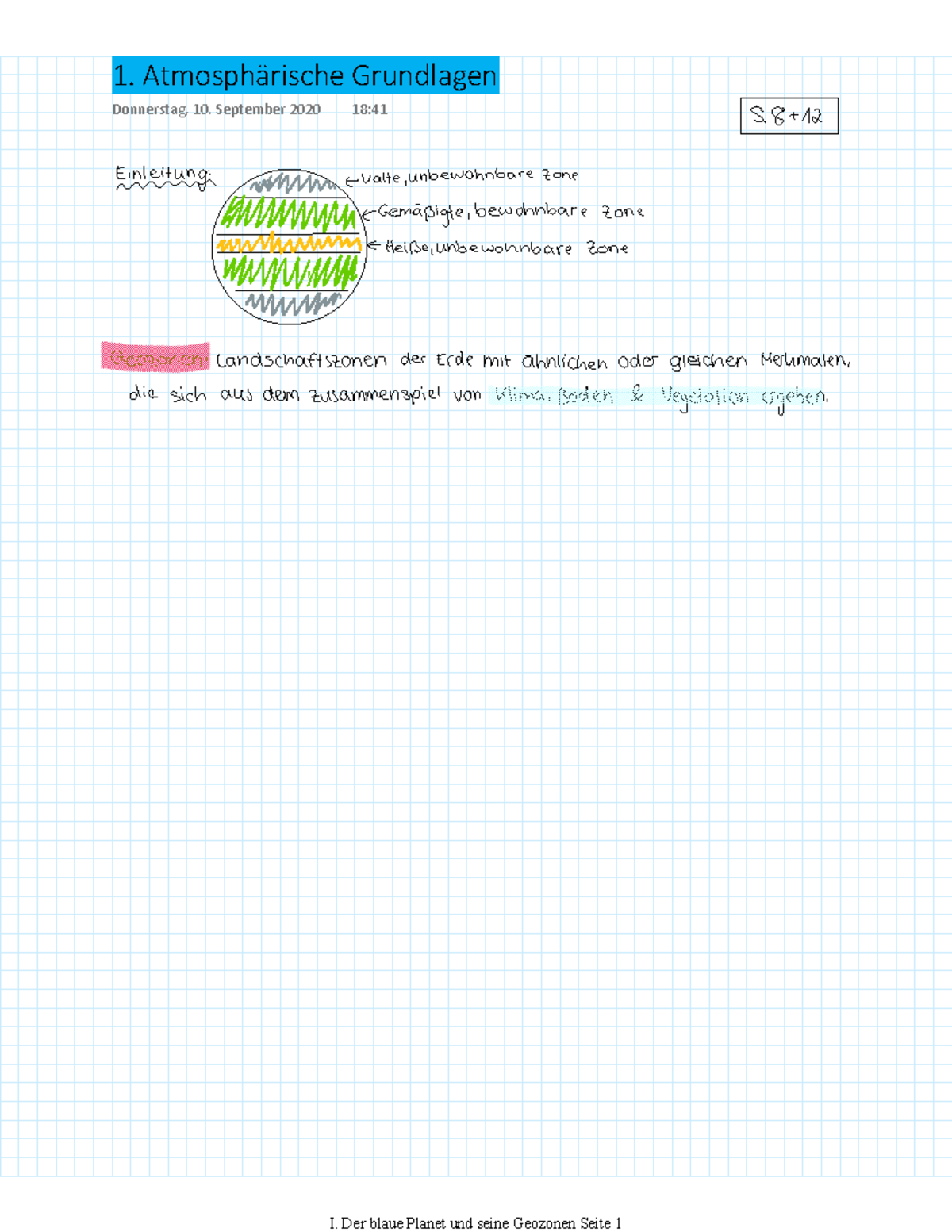 Geografie - 1. Der blaue Planet und seine Geozonen - 1. Atmosphärische ...
