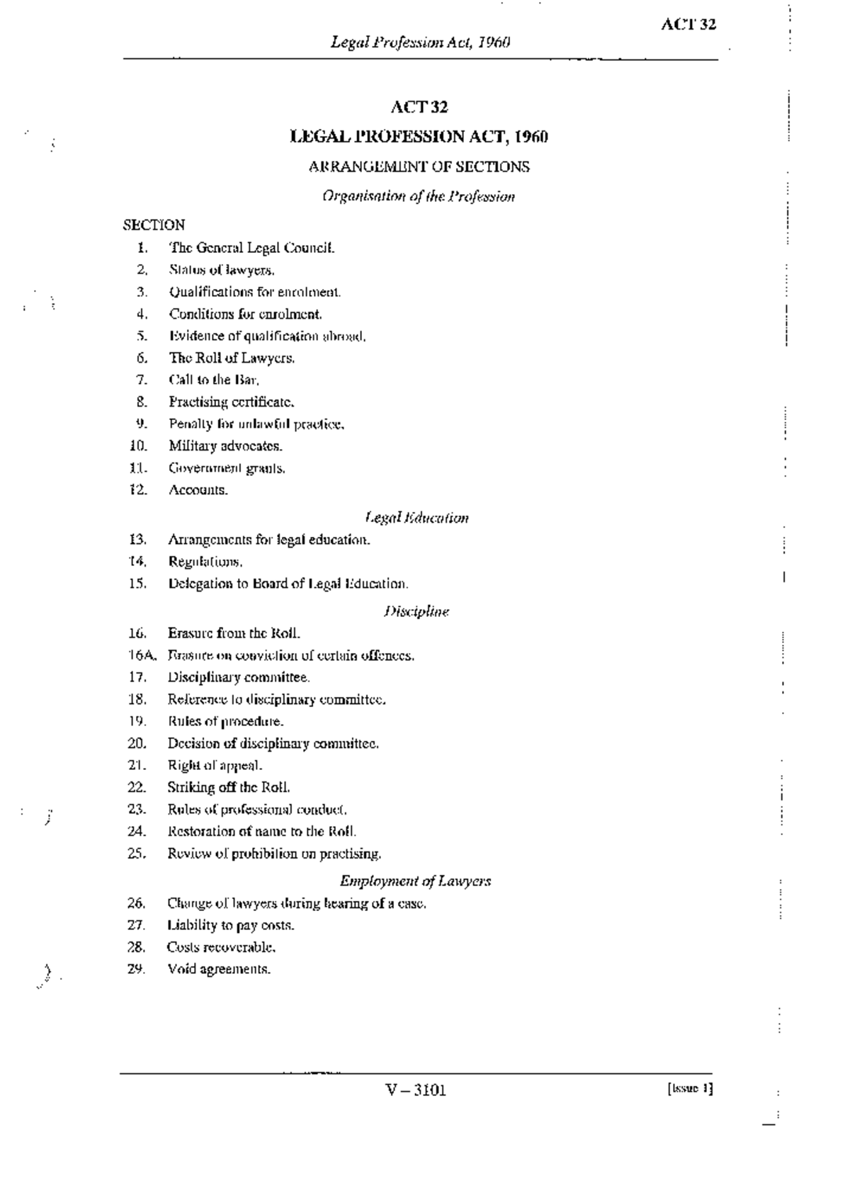 ACT 32 Rev. Ed - Good - ACT 32 Legal Profession Act, 1960 ACT 32 LEGAL ...