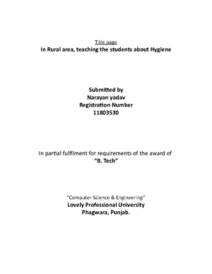 CDP report sample - Annexure - Management Of Diseases Project Report ...