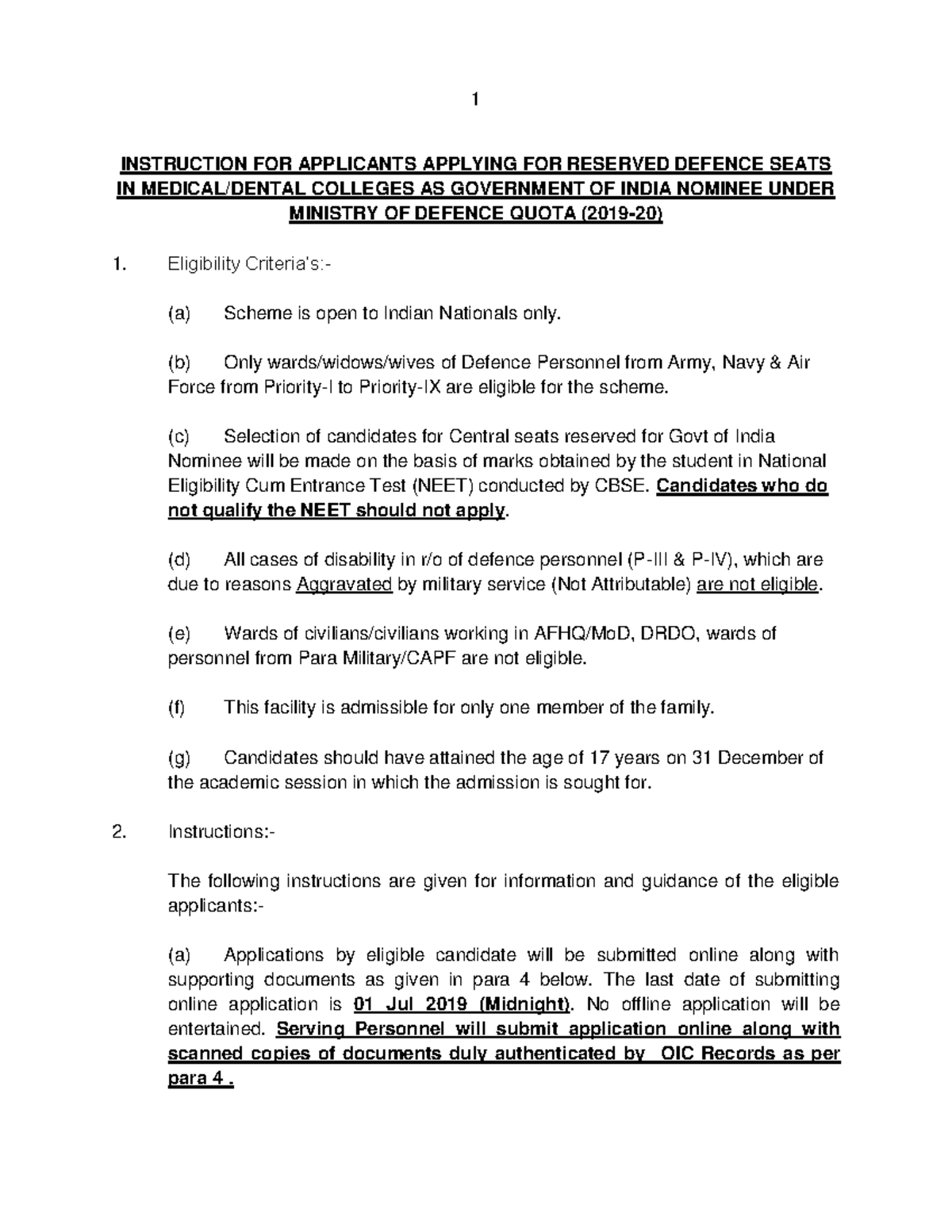 Mbbsinstructions - Ffffddf - INSTRUCTION FOR APPLICANTS APPLYING FOR ...