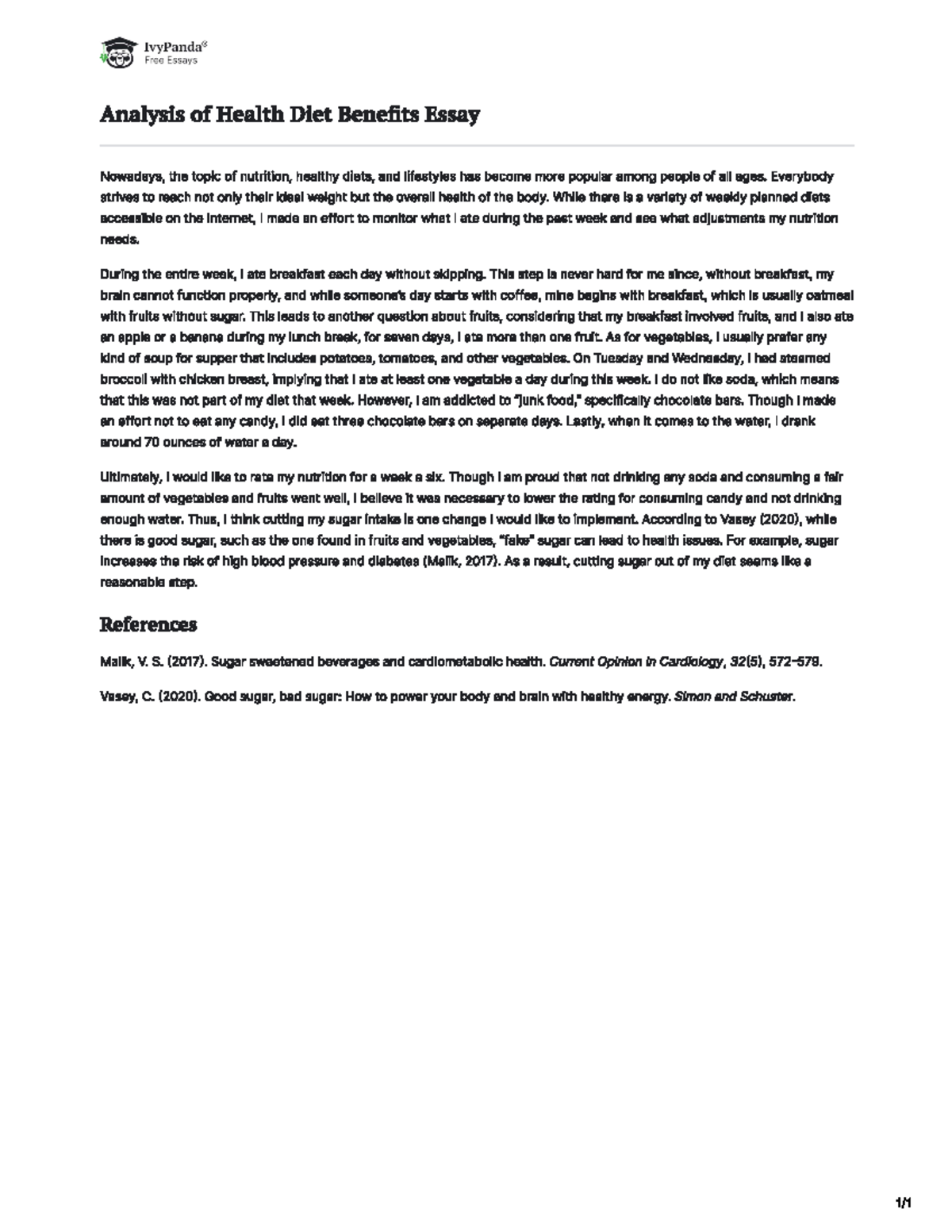 Health diet - essay - Advance Nutrition - Studocu