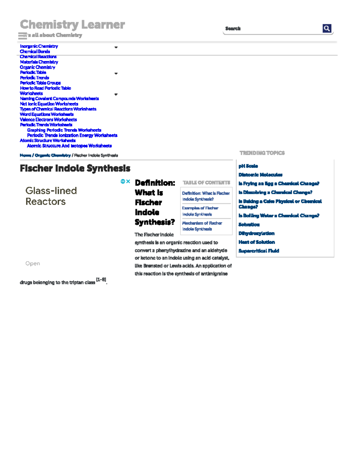 Indole synthesis - ORGANIC CHEMISTRY FOR BEGINNERS - Organic chemistry ...
