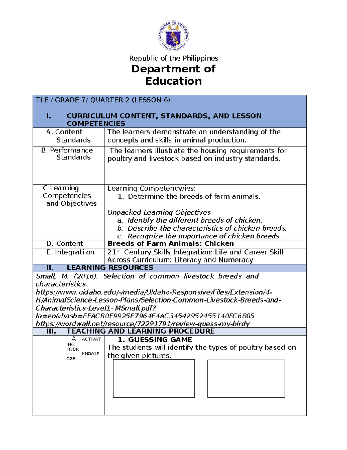 This is lecture notes for your study in IT 2 - Department of Education ...