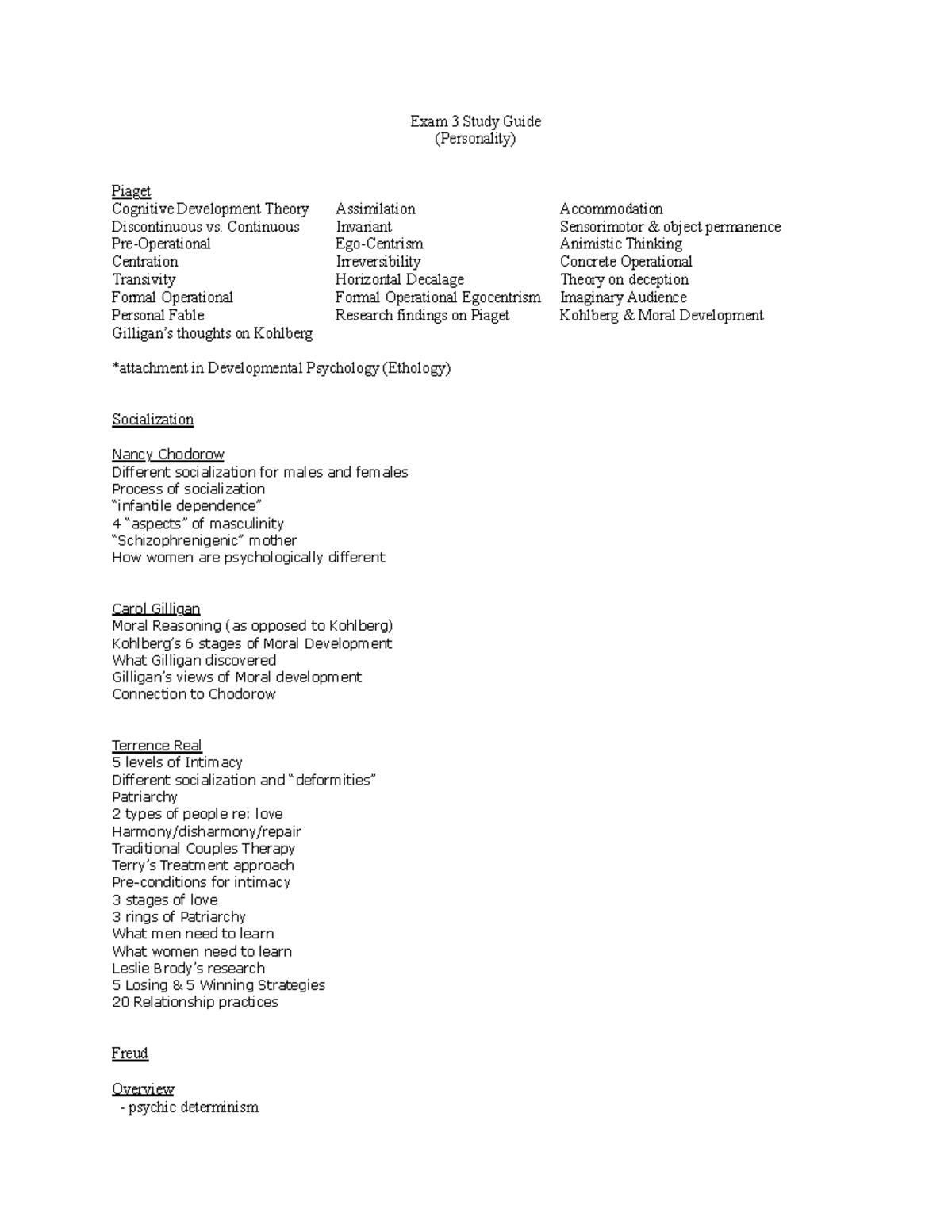 Exam 3 Study Guide Personality Exam 3 Study Guide Personality