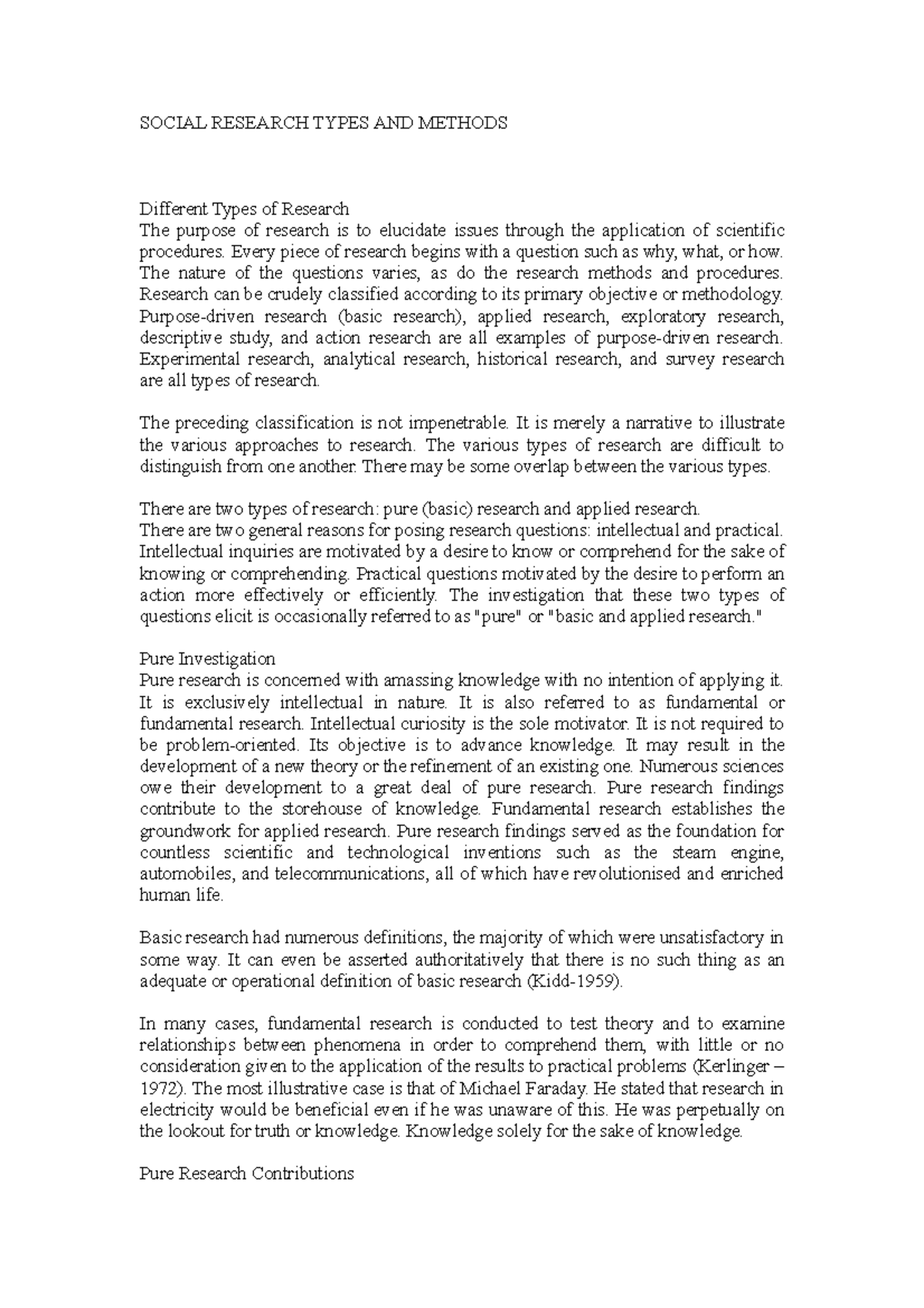 Social Research Types AND Methods - SOCIAL RESEARCH TYPES AND METHODS ...