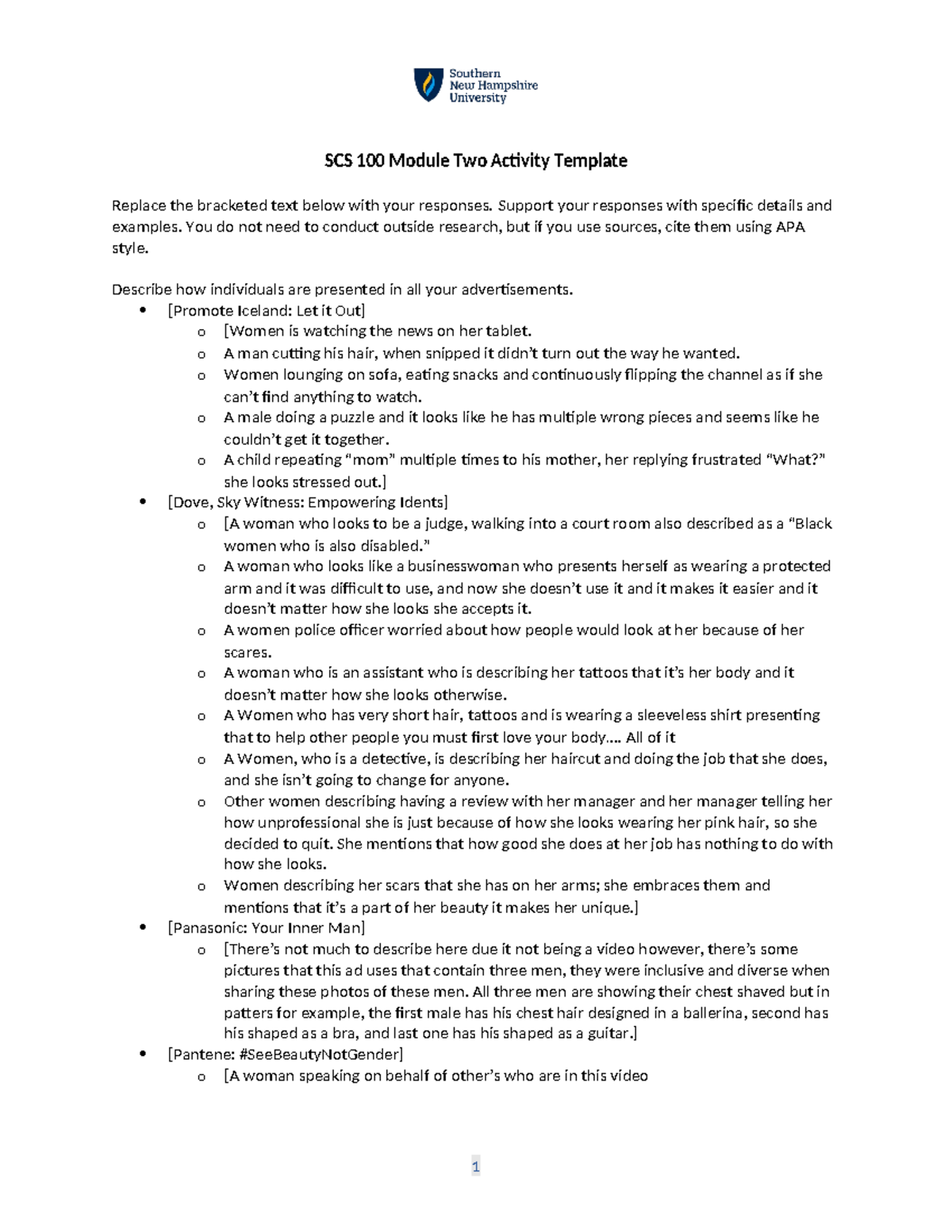SCS 100 Module Two Activity Template - SCS 100 Module Two Activity ...