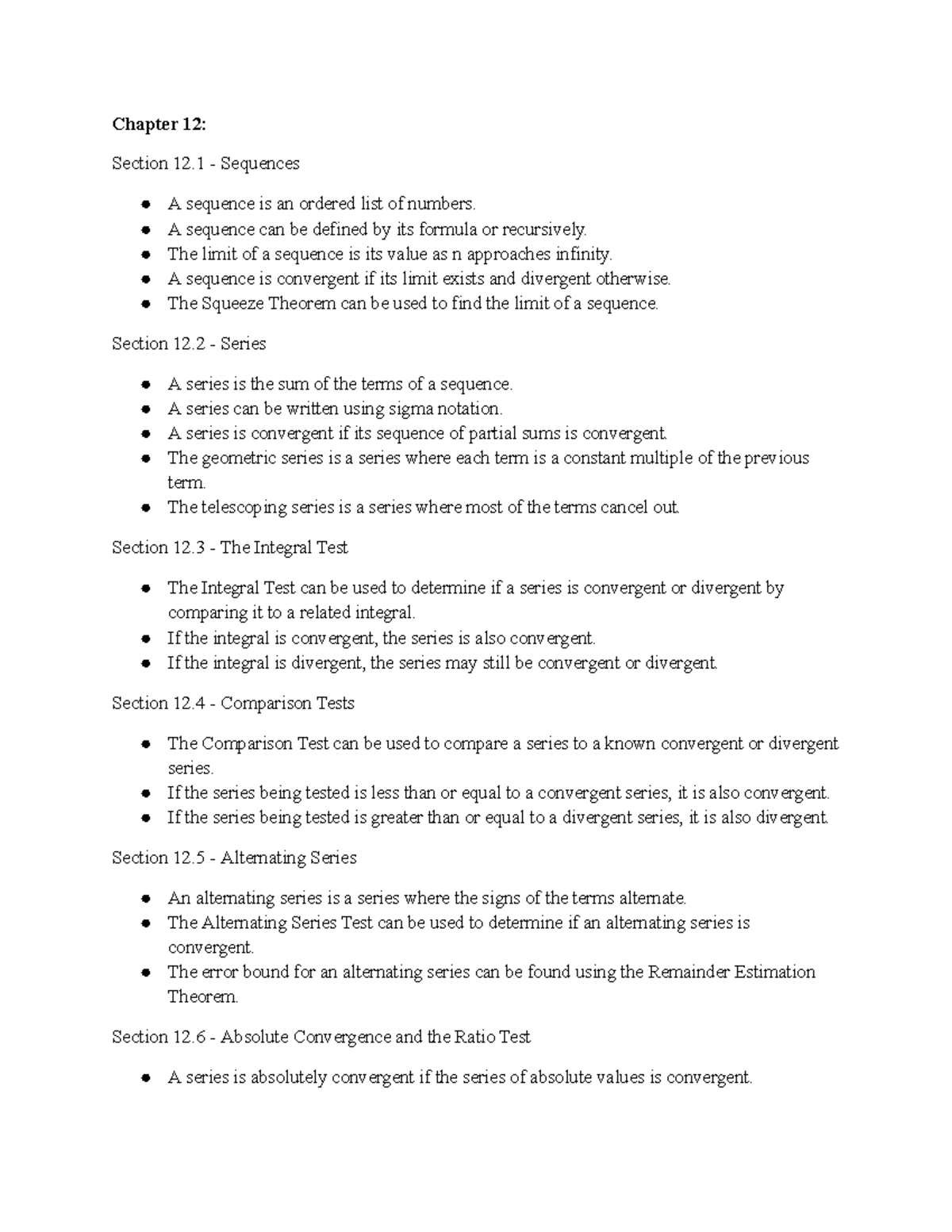MATH 231 Chapter 12 - MATH 231 Notes for CH 12 - Chapter 12: Section 12 ...