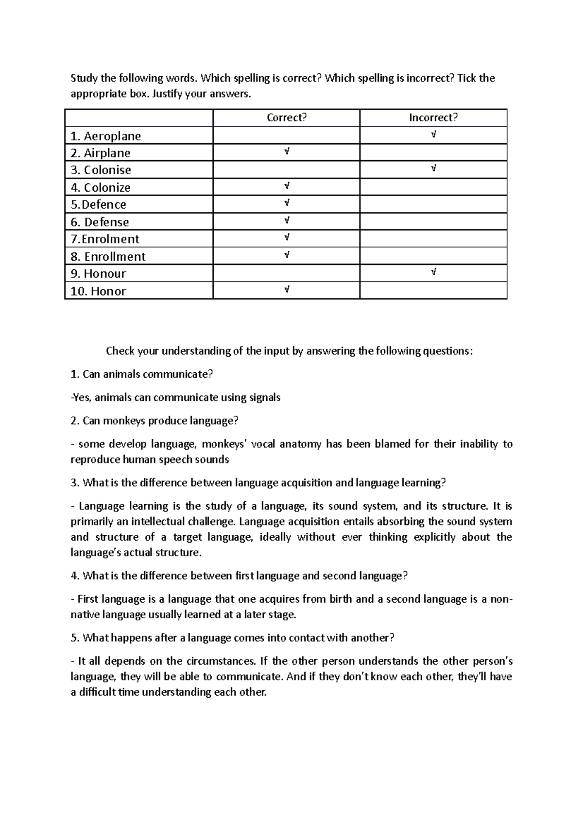 Module 2 - qrf - Study the following words. Which spelling is correct ...