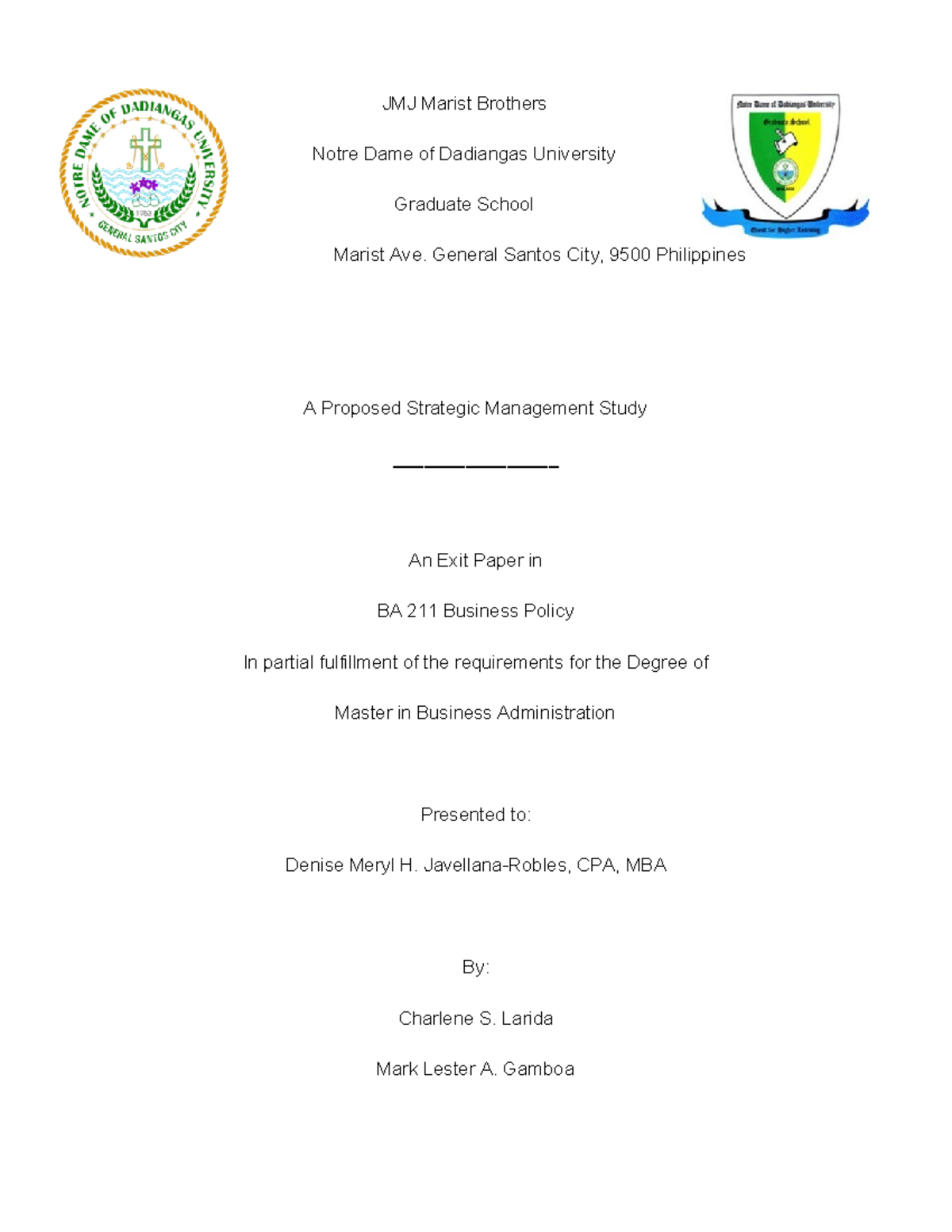 Sample-BP - Summary Accounting Information System - JMJ Marist Brothers ...