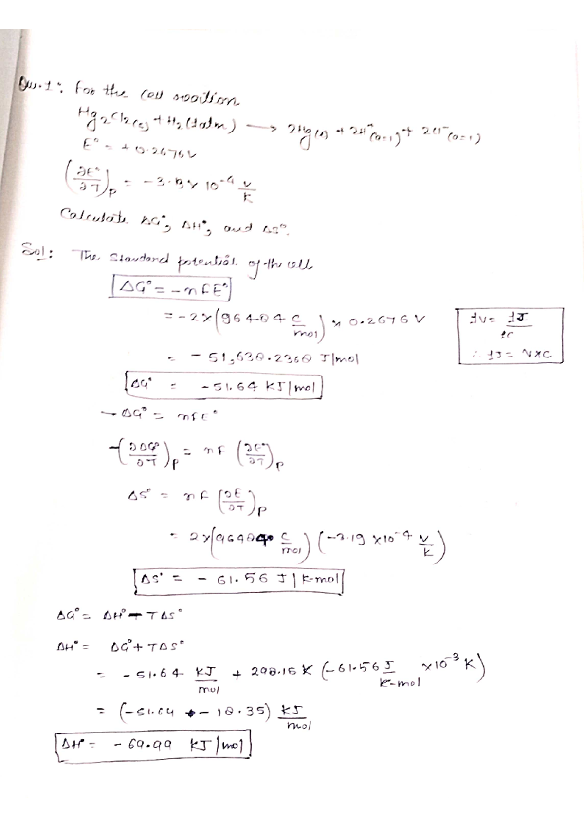 Physical Assignment- Electrochemical Cells - Engineering Physics - Studocu