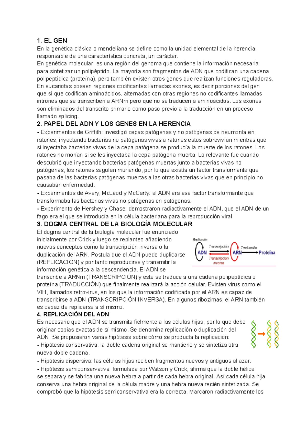 Biología 2 - n nn nmnmb,b,mb - 1. EL GEN En la genética clásica o ...
