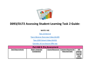 D093 Task 2 - D093 2nd Performance Assessment helpful tips - D093 - WGU - Studocu