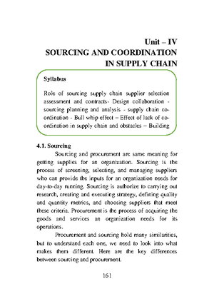 UNIT - 5 - Unit 5 - UNIT - V SUPPLY CHAIN AND INFORMATION TECHNOLOGY 5 ...
