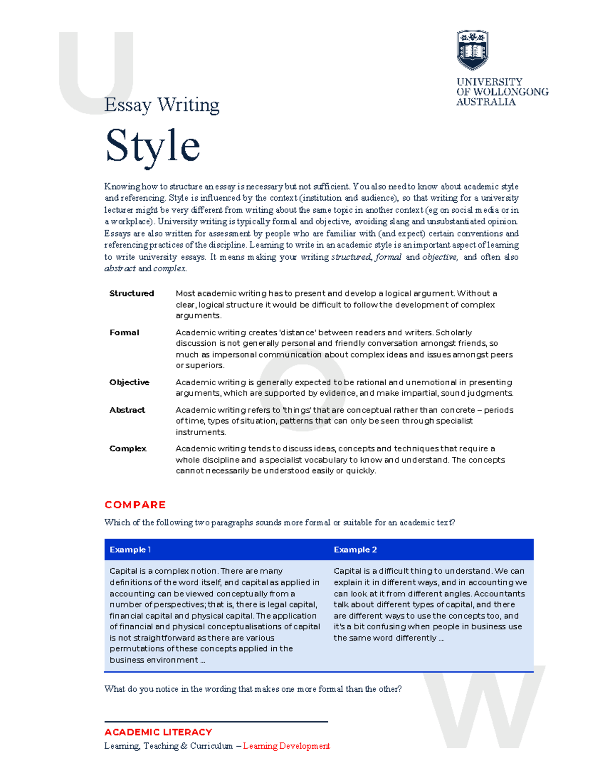 (2023) LLB1115 wk2 exercise 4 UOW essay writing style - ACADEMIC ...