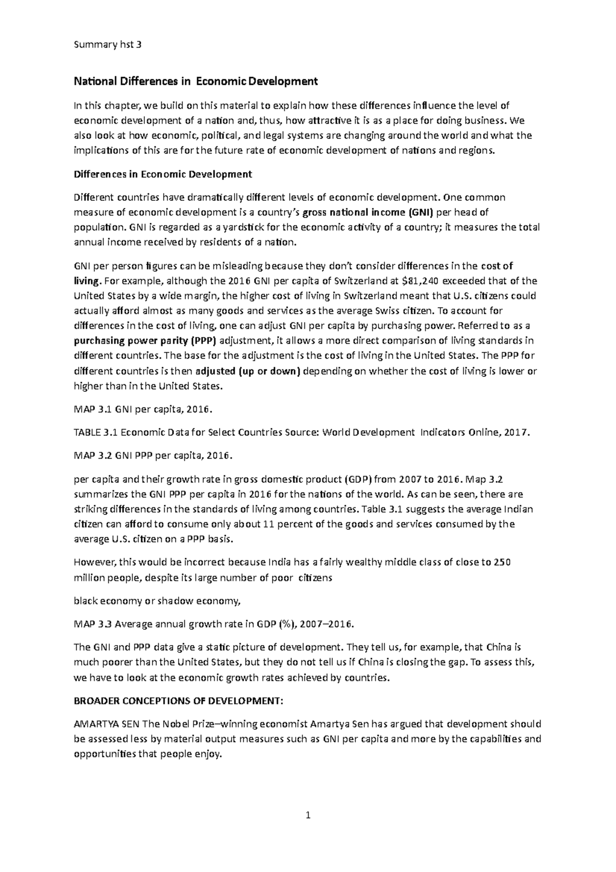 Summary hfst 3 national differences in economic development ld5l ...