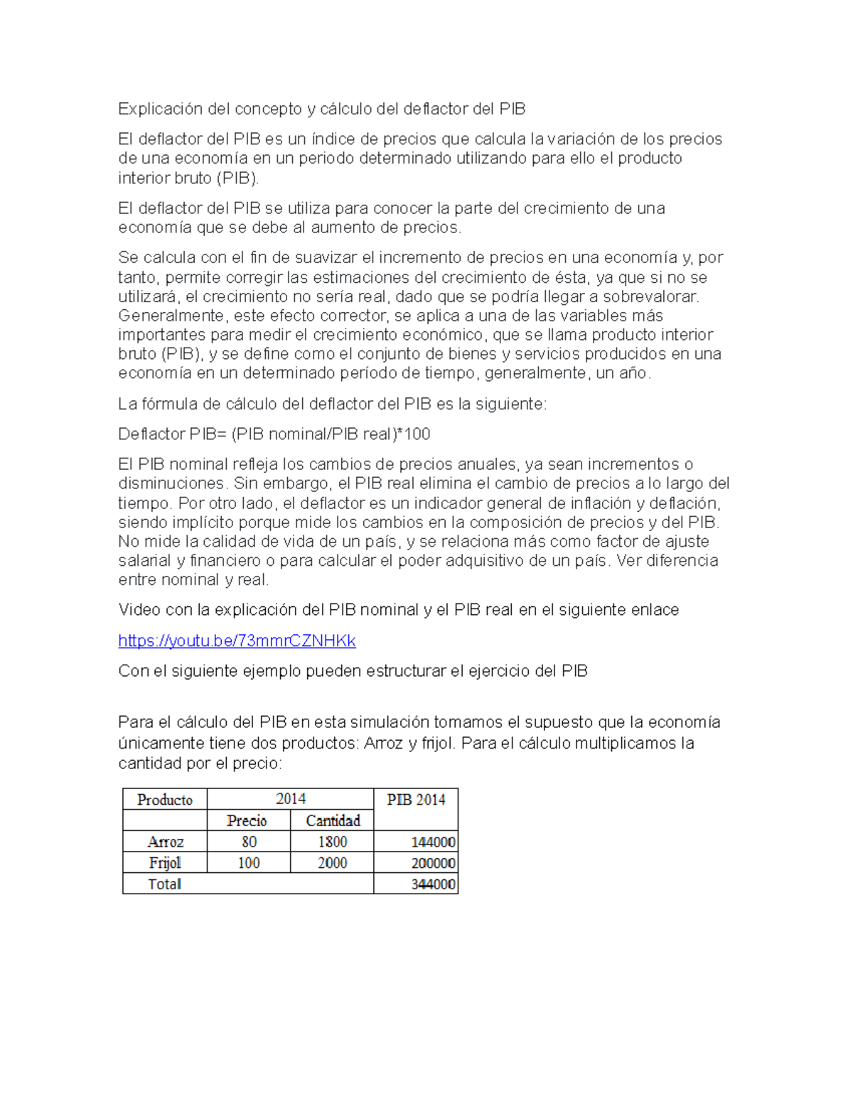 Tutorial y explicación del concepto y calculo del PIB nominal y real ...