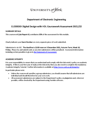 VHDL style guide - v1 - GOOD CODING PRACTICE IN VDHL Department of Electronics University of ...